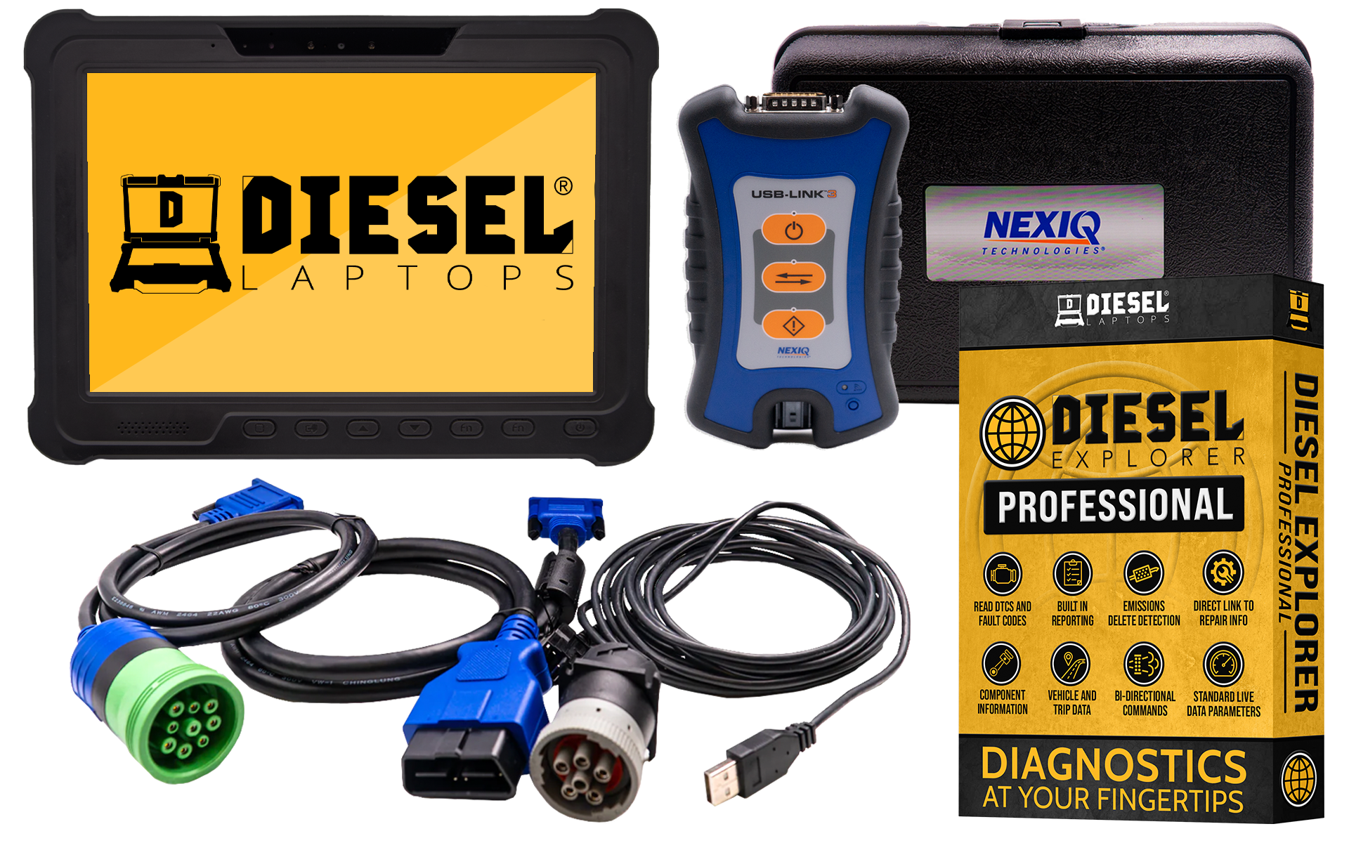 Diesel Laptops Universal Truck Diagnostic Kit with Rugged Tablet
